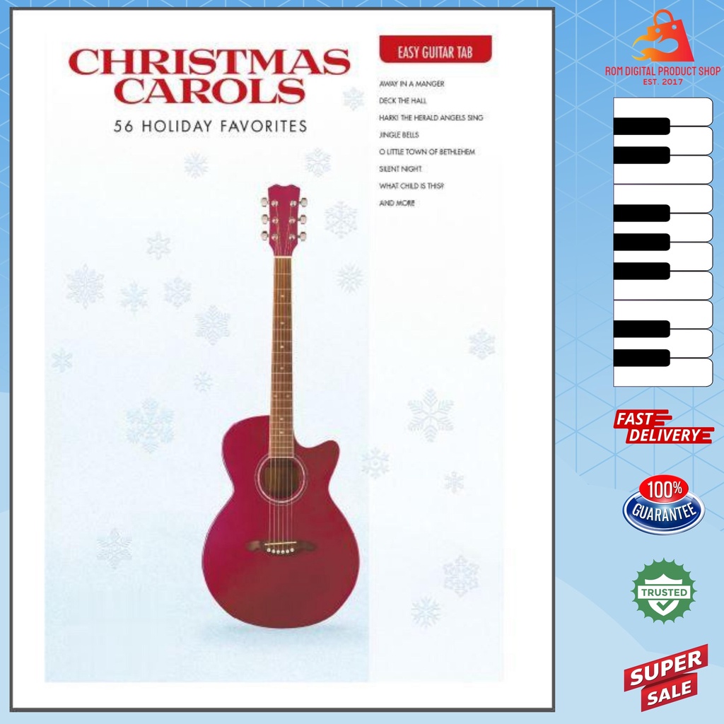 Christmas Carols Easy Guitar Tab & Music Notation + Chord Acc [Sale ...