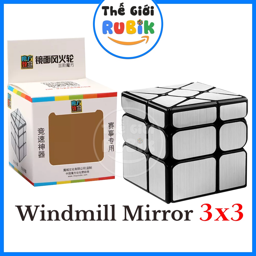 [Genuine] Rubik Windmill Mirror 3x3 MoYu Silver Mirror Magic Rubic 3 ...