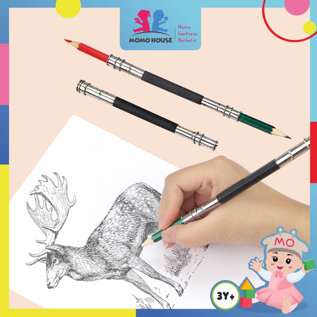 Dual Head Pencil Extender Pencil Extension Holder Sketch School Office ...