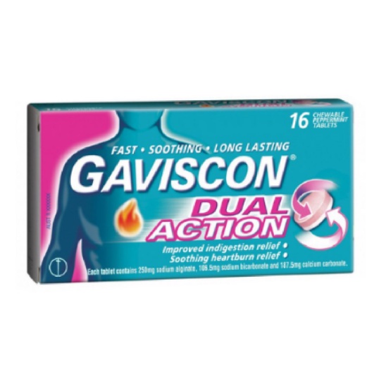 Gaviscon Double Action Mint 250mg Tabs (16's) | Shopee Malaysia