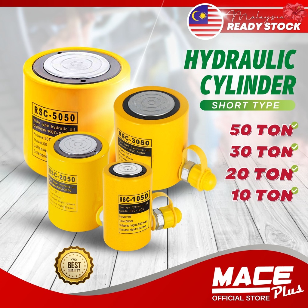 Short Type Hydraulic Cylinder RSC 50T / 30T / 20T / 10T Lifting Tool Hydraulic Jack Hydraulic ...
