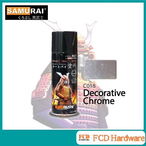 Samurai Spray Paint Premium C018 Decorative Chrome (400ml) | Shopee ...