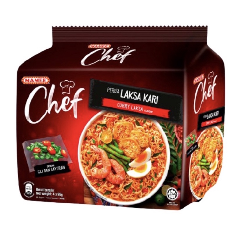 Mamee Chef Instant Noodles Curry Laksa/ Tomyam/ Spicy Chicken Shitake ...