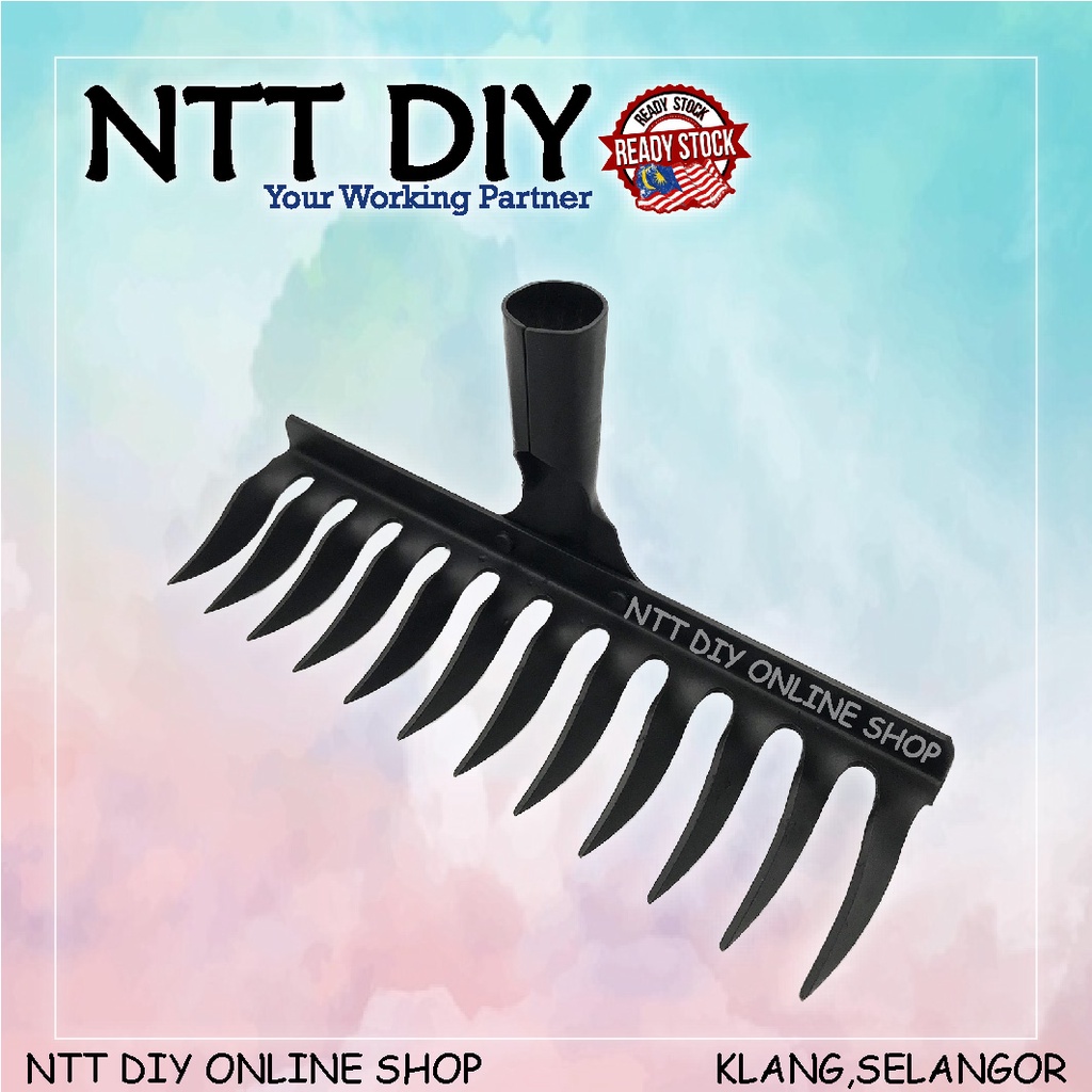 NTT DIY Cakar Taman Keluli Besi Tajam karbon Hitam 12 Gigi / 12 Teeth ...