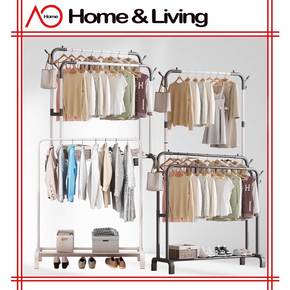 AO Home Metal Foldable Clothes Rack Dorm Easy Assemble Moving Clothes ...