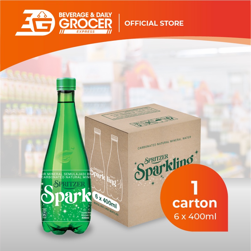 Spritzer Sparkling Natural Mineral Water 6 IN 1 ( 6 x 400ml ) 1 Carton | Shopee Malaysia