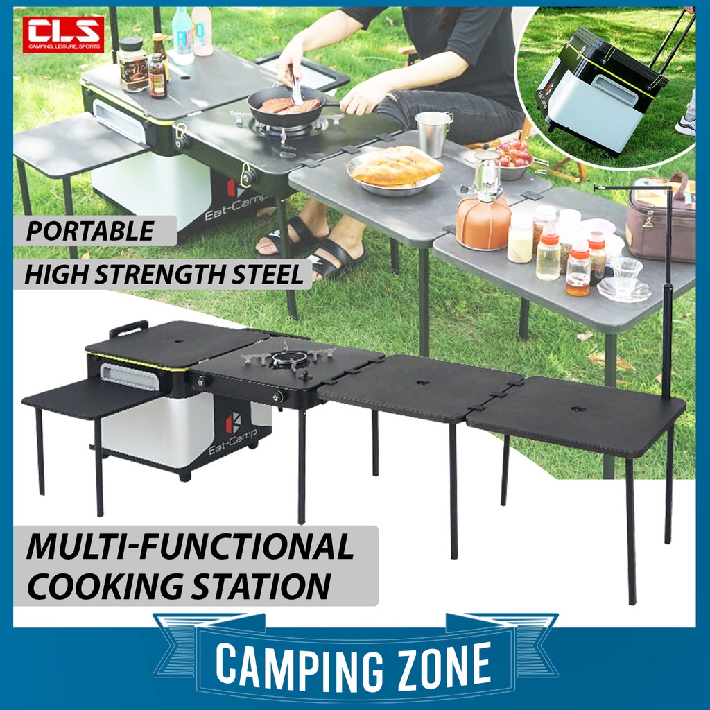 CLS Camping Kitchen Table Multi-functional Cooking Station Portable ...