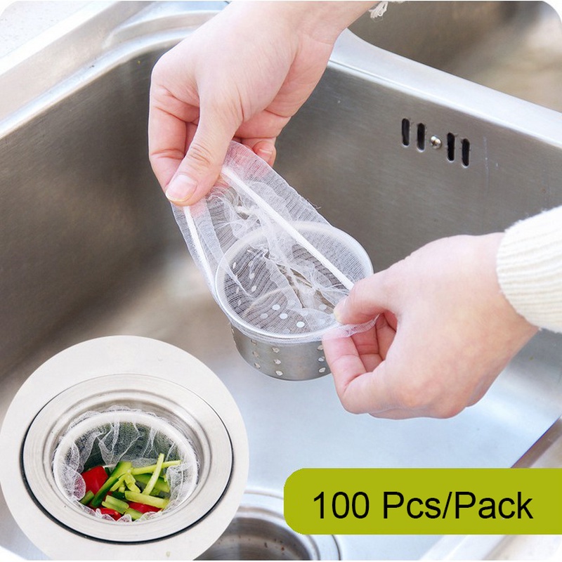 100pcs Disposable Kitchen Sink Filters Sewer Drain Anti-blocking ...