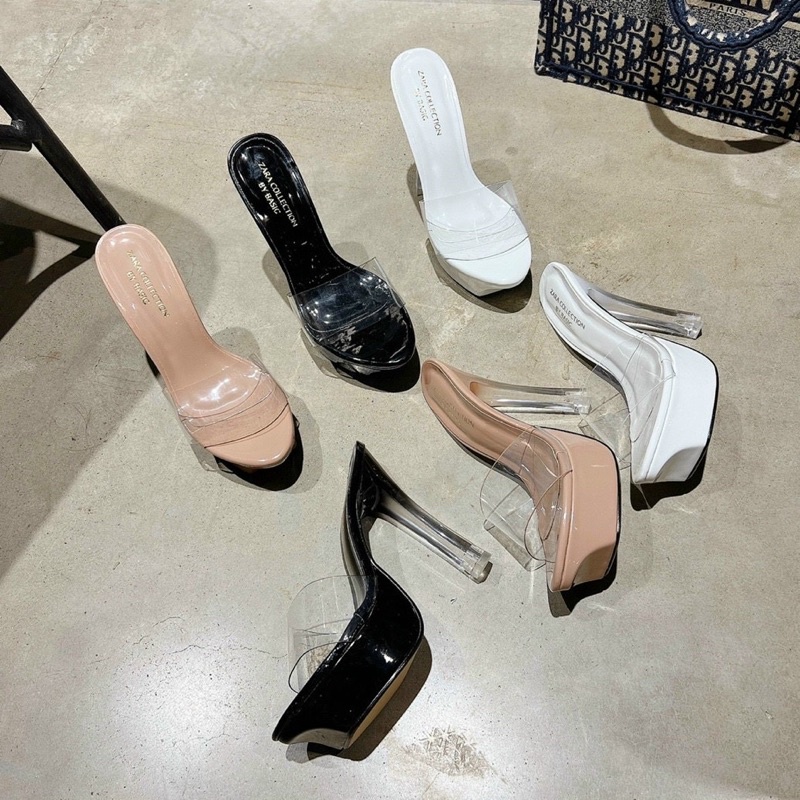 DOUBLE MICA STRAP CLOSED 12 SEGMENT GLASS HEELS LUXURY AND FLOORABLE ...