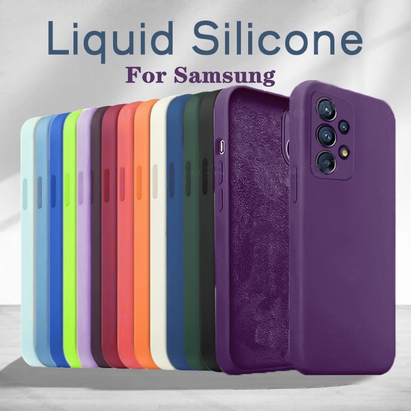 Casing for Samsung Galaxy A53 A73 A33 A23 4G 5G Square Liquid Silicone Phone Case Soft TPU ...