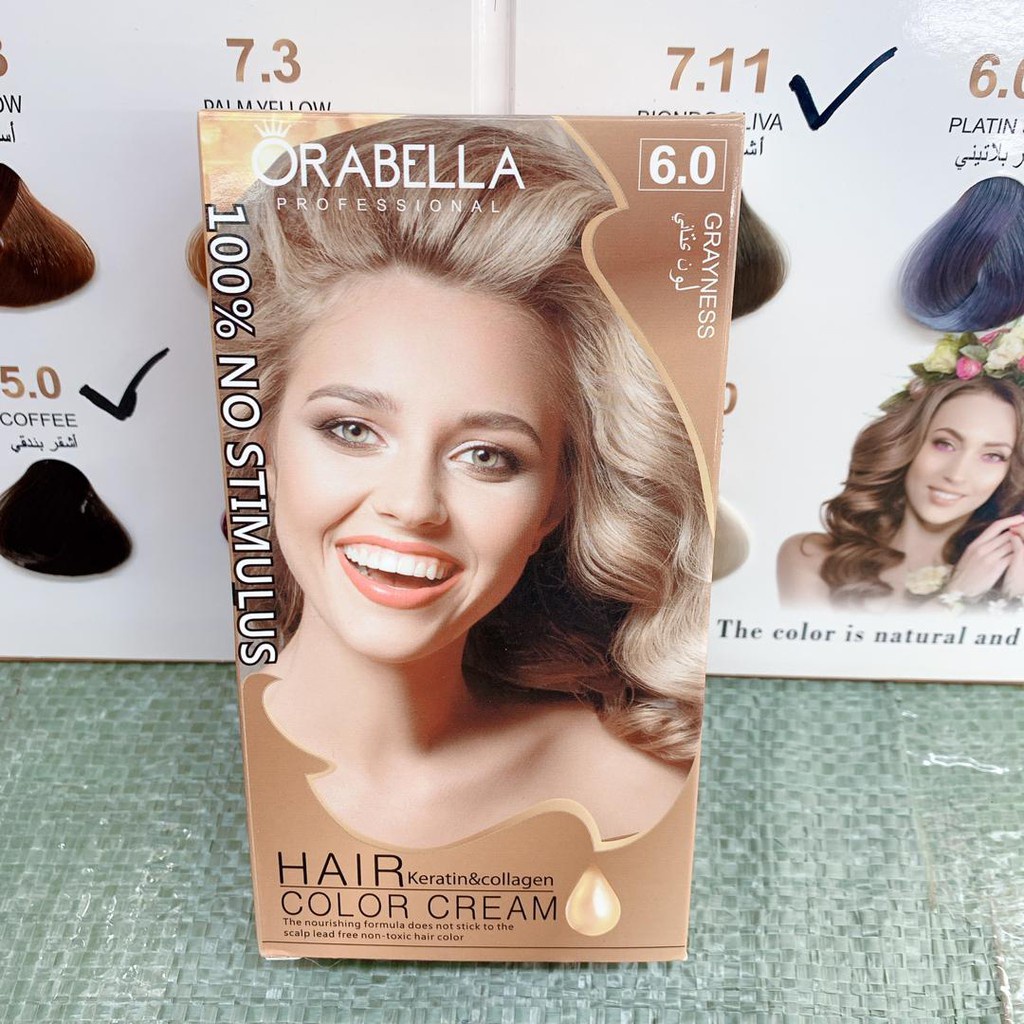 ORABELLA Hair Keratin & Collagen Color Cream And Color Developer 80 ML ...