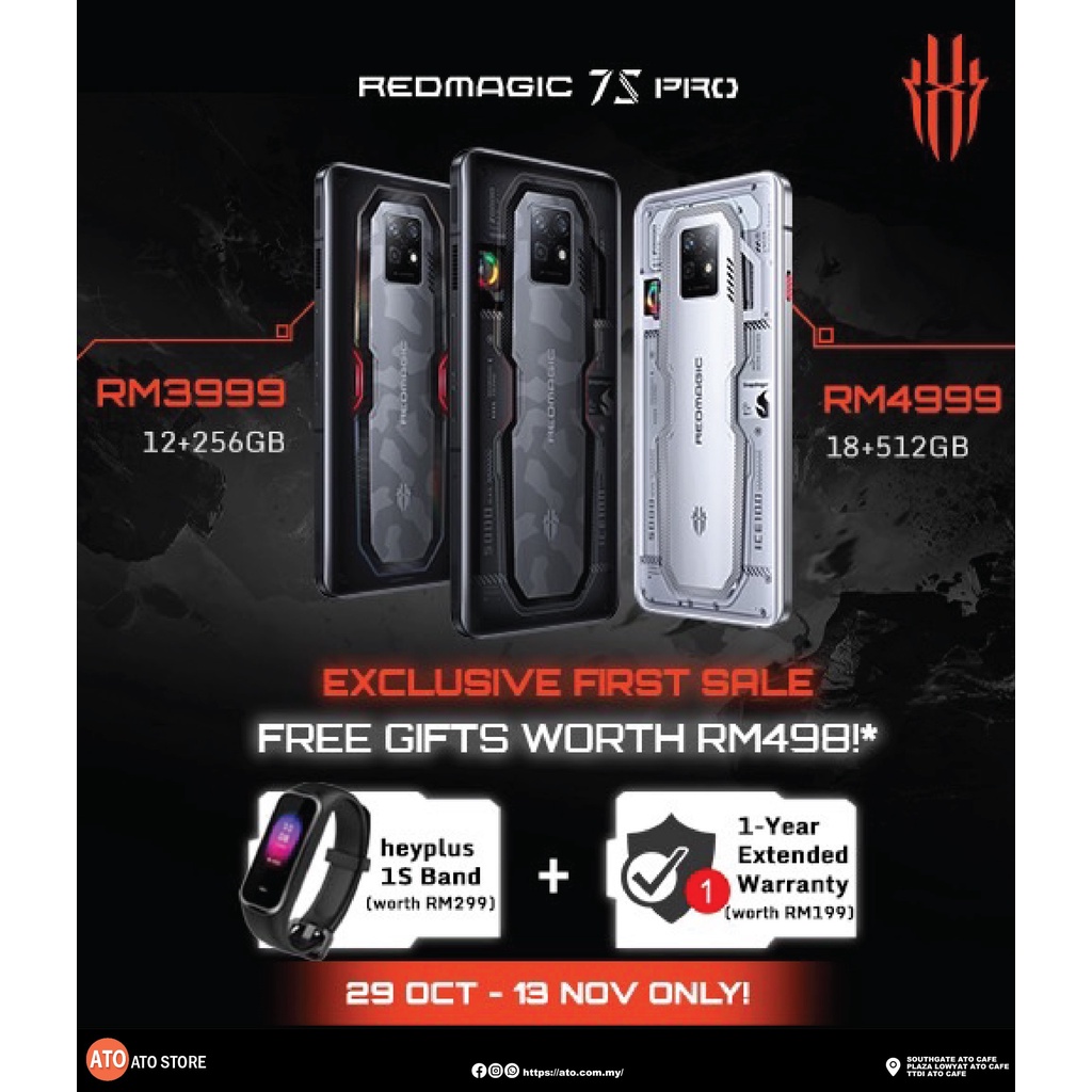 Nubia Red Magic 7S Pro Gaming Smartphone (12GB+256GB/Obsidian | 18GB+512GB/Supernova | 18GB ...