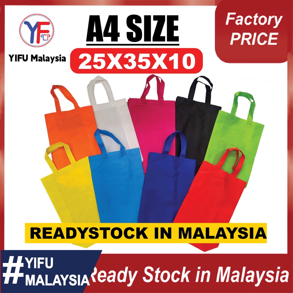 YIFU A4 Non Woven Bag / Shopping Woven Bag / Gift Bag / Tote Bag / Food ...