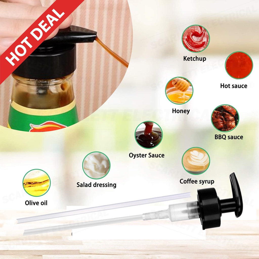 Sauce Pump Dispenser Bottle Mouth Squeezer Leakproof Nozzle Press Pump ...