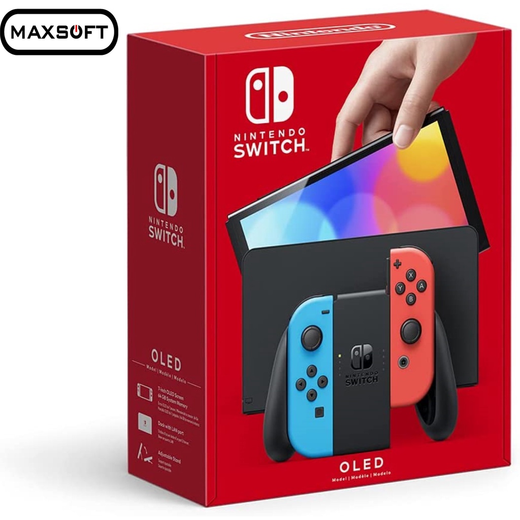 Nintendo Switch - OLED Model with Neon Red & Neon Blue Joy-Con | Shopee ...