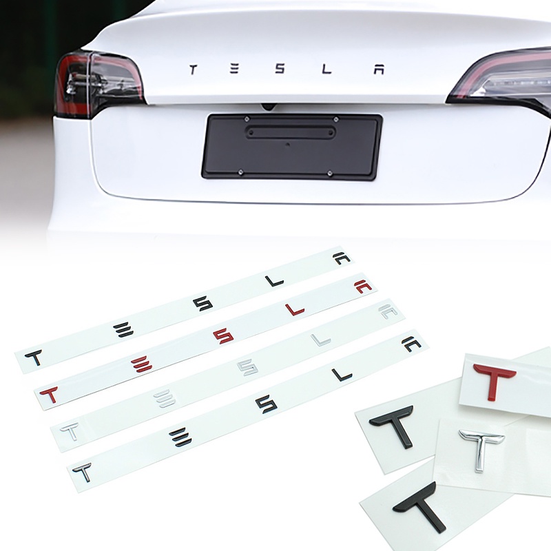 Car Front Hood Logo Sticker For Tesla Model 3 Y S X Auto Rear Tail ...