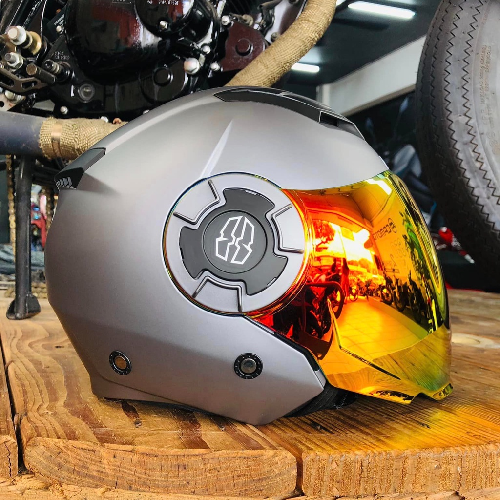 MHR Hevo OF729 Double Visor Helmet Matte Grey | Shopee Malaysia