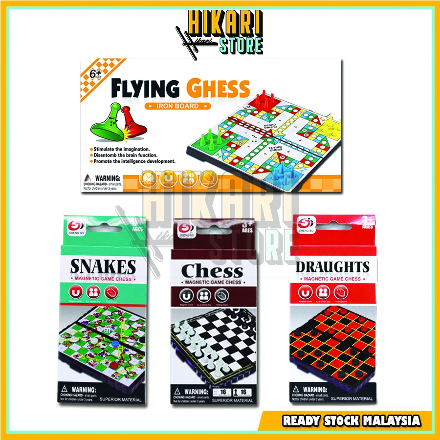(RESDY STOCK) Mini Pocket Magnetic Game Set - Chess/Draughts/Snake ...