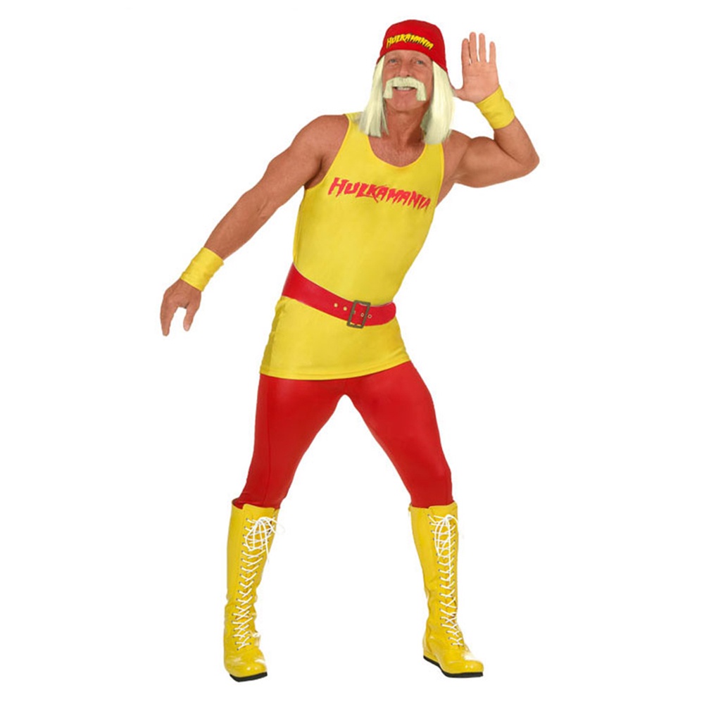 Adult American professional wrestler Hook Hogan role-playing costume ...