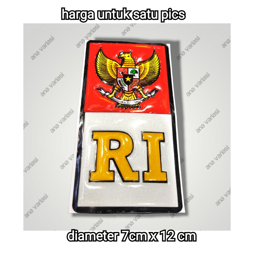 MERAH PUTIH Embossed Sticker RI emblem Red And White Flag Sticker ...