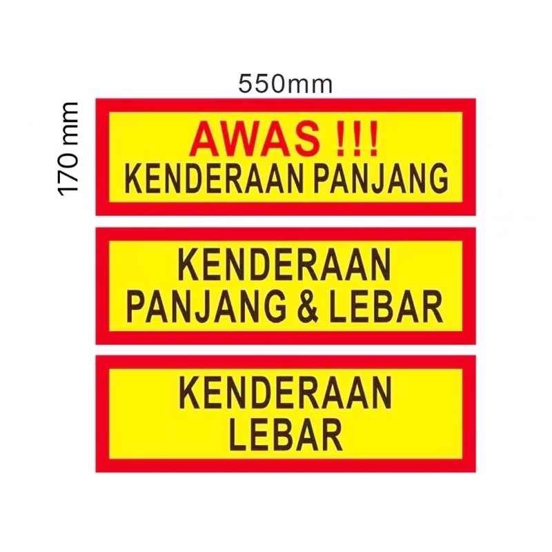 1pcs reflective kenderaan panjang & lebar#kenderaan lebar#awas ...