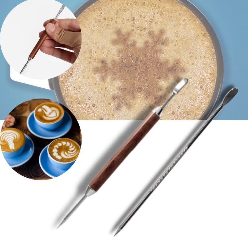 Bincoo - Latte Art Etching Pen Barista Pen Latte Art Needle Rosewood ...