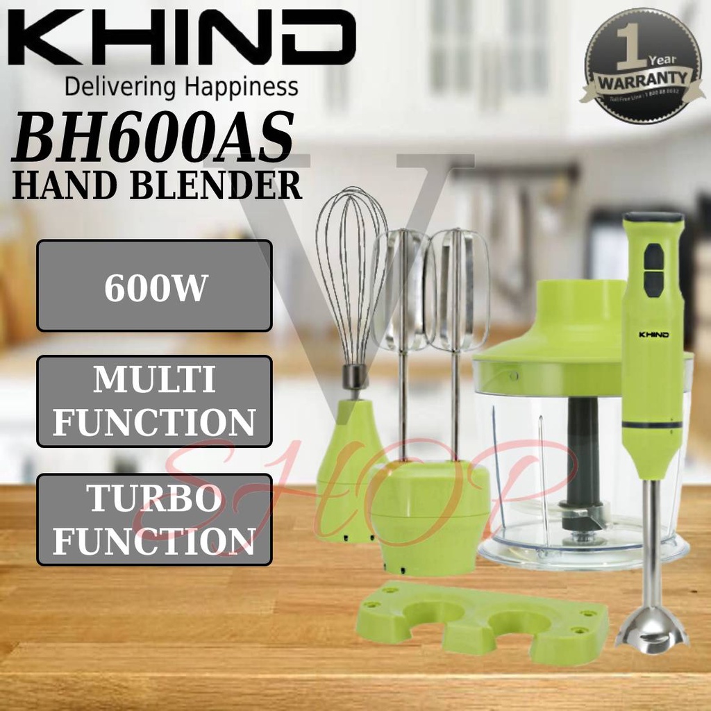 KHIND 4 IN 1 HAND BLENDER WITH CHOPPER /BLENDER/WHISK BH600AS // MORGAN ...
