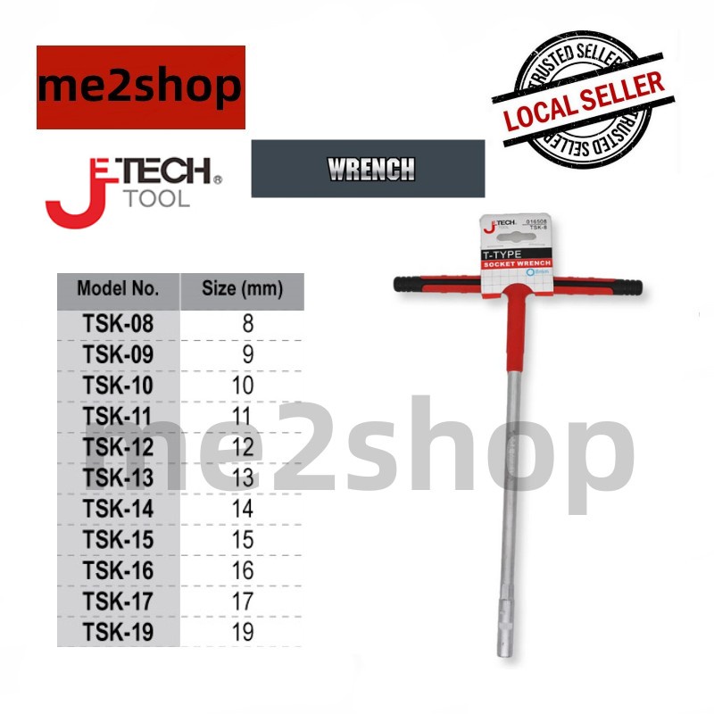 JETECH TOOL T HANDLE SOCKET TYPE NUT DRIVER/SEPANA SOCKET T HANDLE (8MM ...
