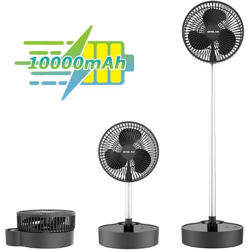 WH71 10000mAh Portable Fan Oscillating Rechargeable Battery Stand Fan ...