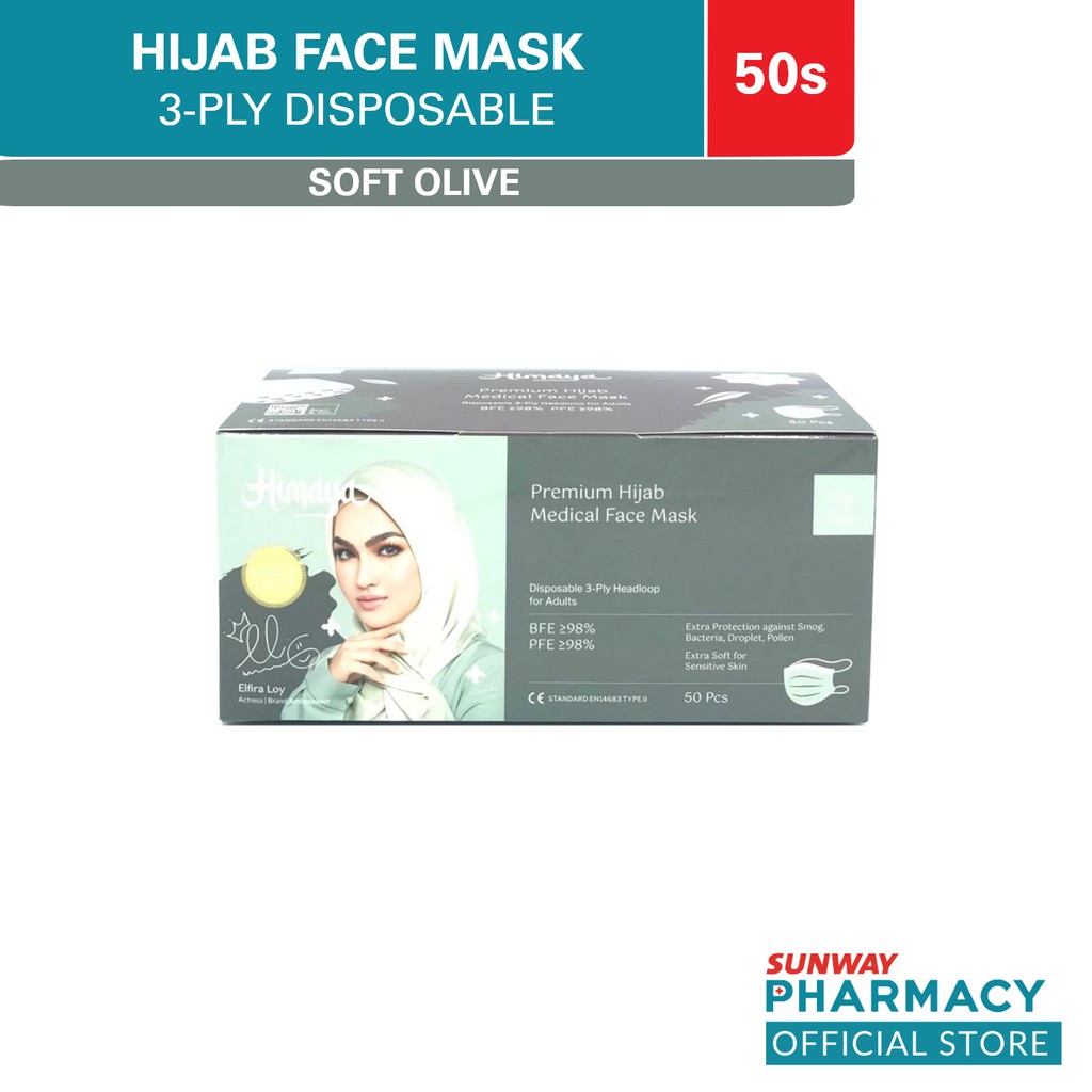 Himaya Premium Hijab Medical Face Mask - Soft Olive | Shopee Malaysia