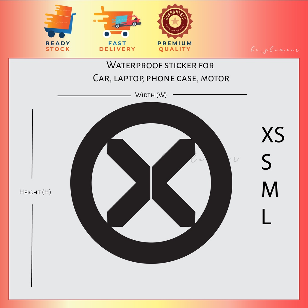X-Men logo Sticker Stiker Kereta mutant wolverine logan Waterproof Car ...