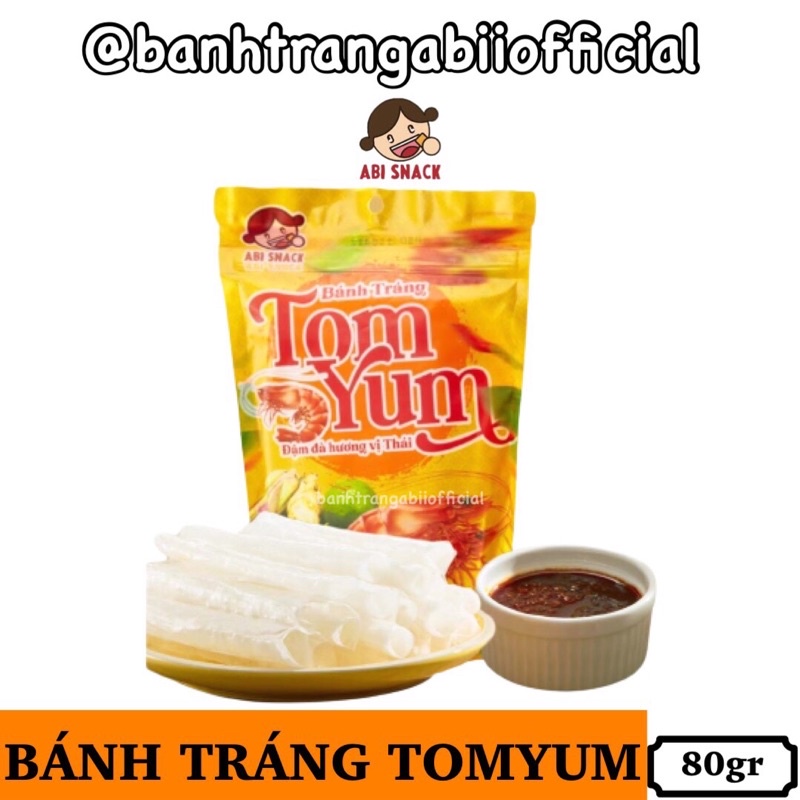 Abi rice paper dipped in sour and spicy tomyum sauce with Thai flavor ...