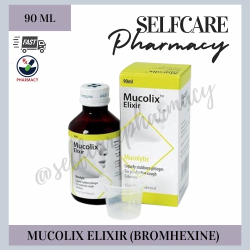 (60 ML) REXOM BROMHEXINE/ MUCOLIX ELIXIR /DYNA DYSOLVON 4MG/5ML SYRUP ...
