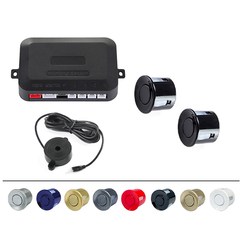 Car Parking Sensor Kit 2 Sensors Buzzer Sound Alert Indicator 22mm