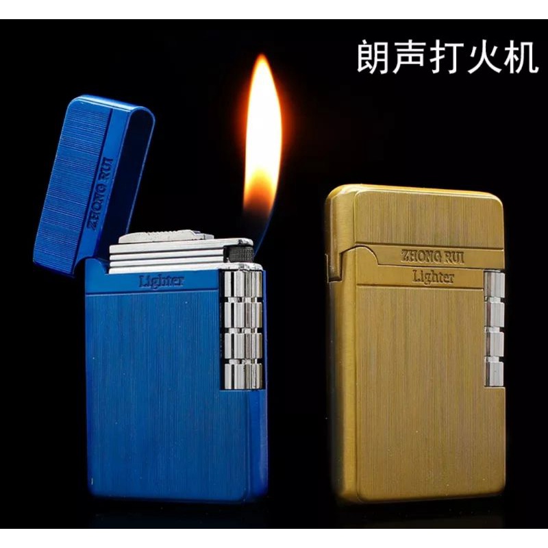 Open the lid Sound gas lighter,Flame Lighter, metal lighter | Shopee ...