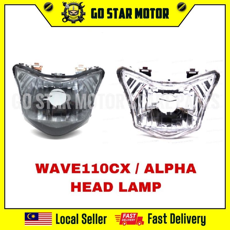 WAVE110CX WAVE CX110 ALPHA APLHA110 HEAD LAMP / LAMPU DEPAN / HEAD LAMP ...