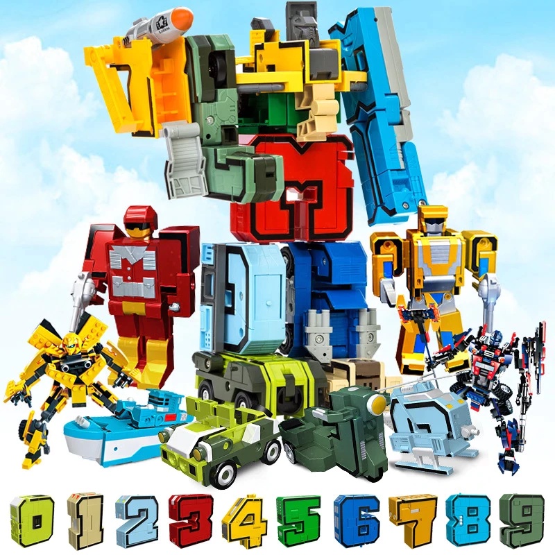 Number Transformer Robot Assembling Building Blocks Educational Toys ...