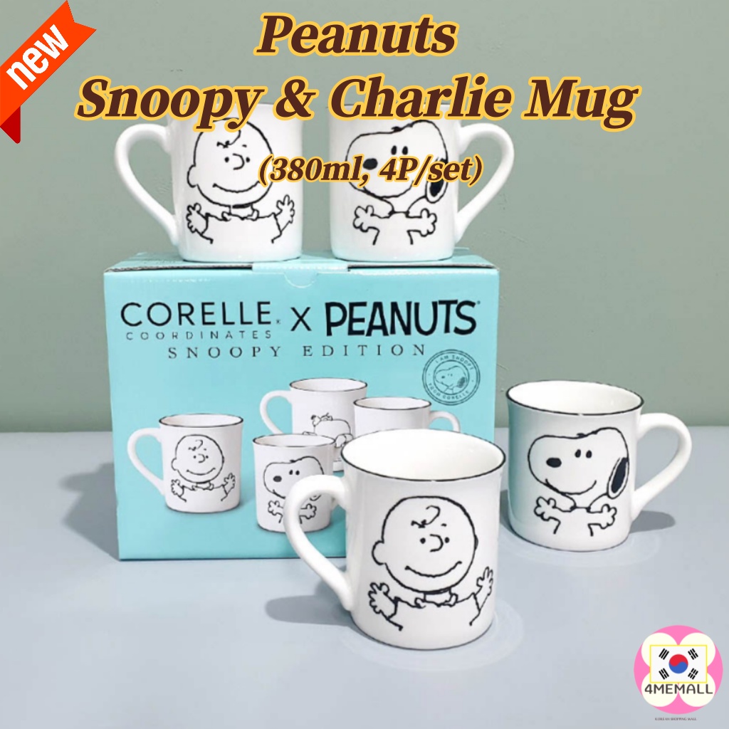 [Corelle Coordinates] Peanuts Snoopy & Charlie Mug Set 4P/set , Cup ...