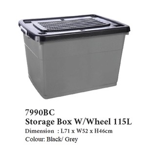 7990SC 7990BC Century Storage Box W/Wheel 115L | Shopee Malaysia