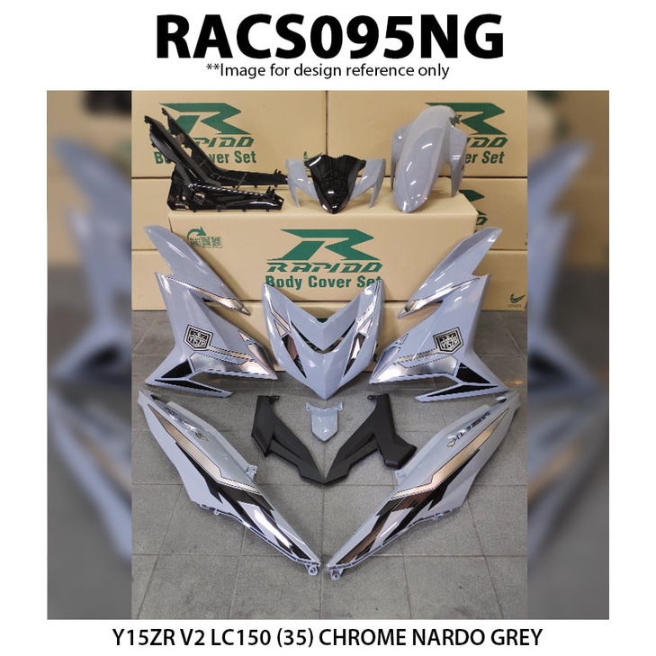 YAMAHA Y15 Y15ZR V1/V2 LC150 (35) CHROME NARDO GREY STICKER TANAM ...