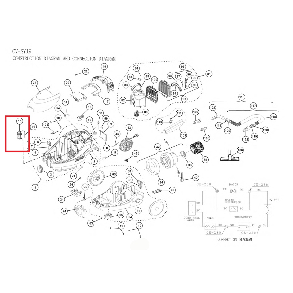 Genuine Part Center/Filter Hitachi/CV-SH18 * 902/Used With Model CV ...