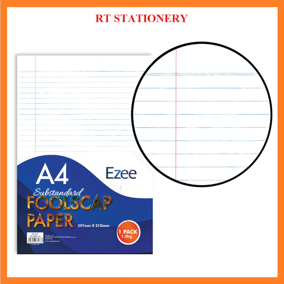 Ezee A4 Foolscap Paper/ Exam Sheet/ Kertas Kajang Bajet 70gsm 1.5kg (EZ ...