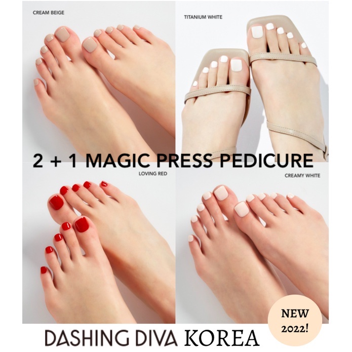 2+1! [DASHING DIVA KOREA] 2022 DAILY COLOR PEDICURE MAGIC PRESS | Shopee Malaysia