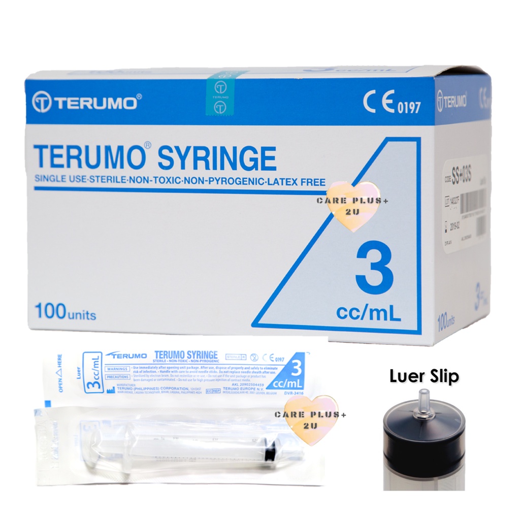 Terumo Syringe Luer Slip [ 3cc/ml / 5cc/ml / 10cc/ml ] (100's/box) | Shopee Malaysia