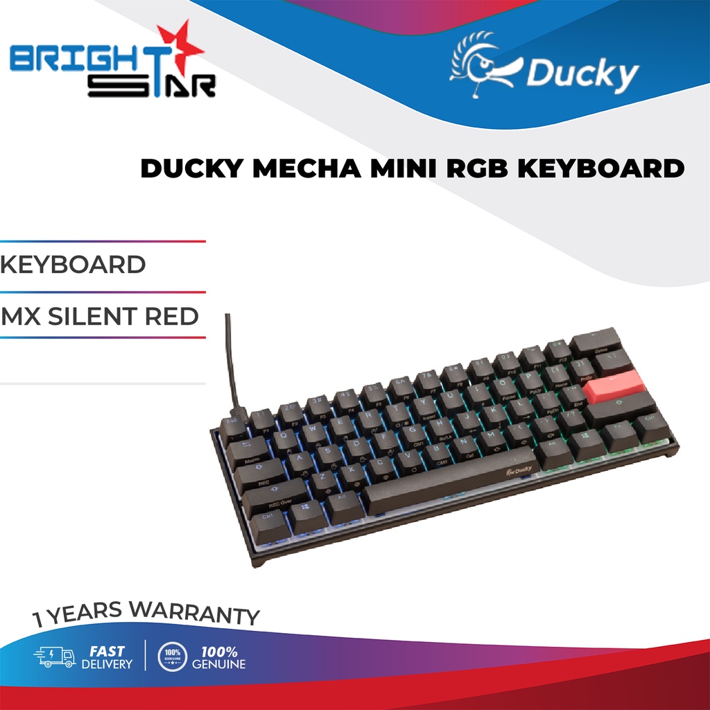 KEYBOARD / DUCKY MECHA MINI RGB KEYBOARD / MX SILENT RED / 1Y | Shopee ...