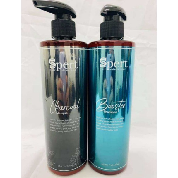 Spert Booster Shampoo & Spert Charcoal Masque（1000ml 300ml) | Shopee ...