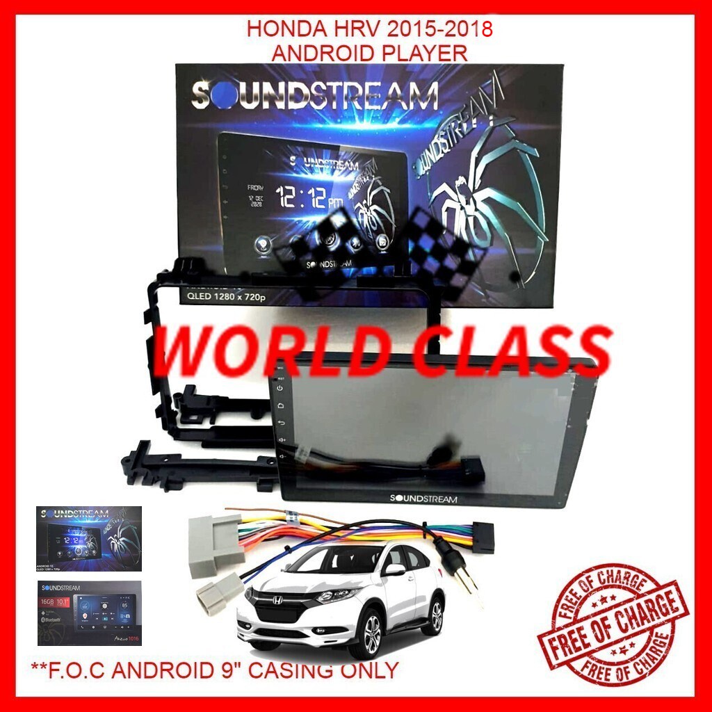 HONDA HRV 2014-2021 SOUNDSTREAM ANDROID IPS PLAYER 9 INCH FULL HD ...
