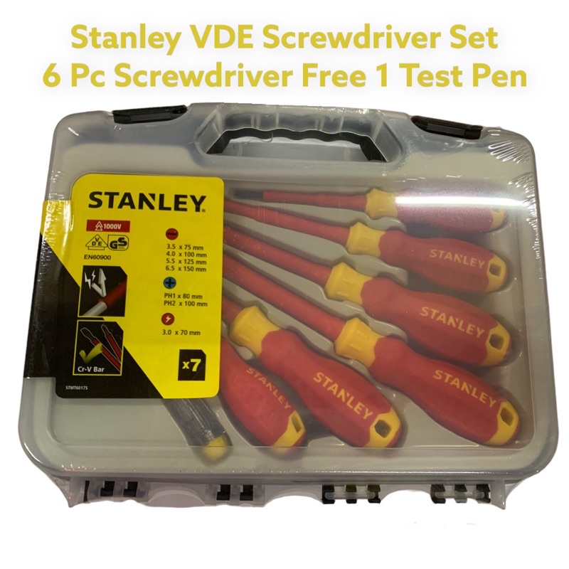 [100% ORIGINAL] STANLEY INSULATED VDE SCREWDRIVER SET 6PCS (65-980) @STMT60175 | Shopee Malaysia