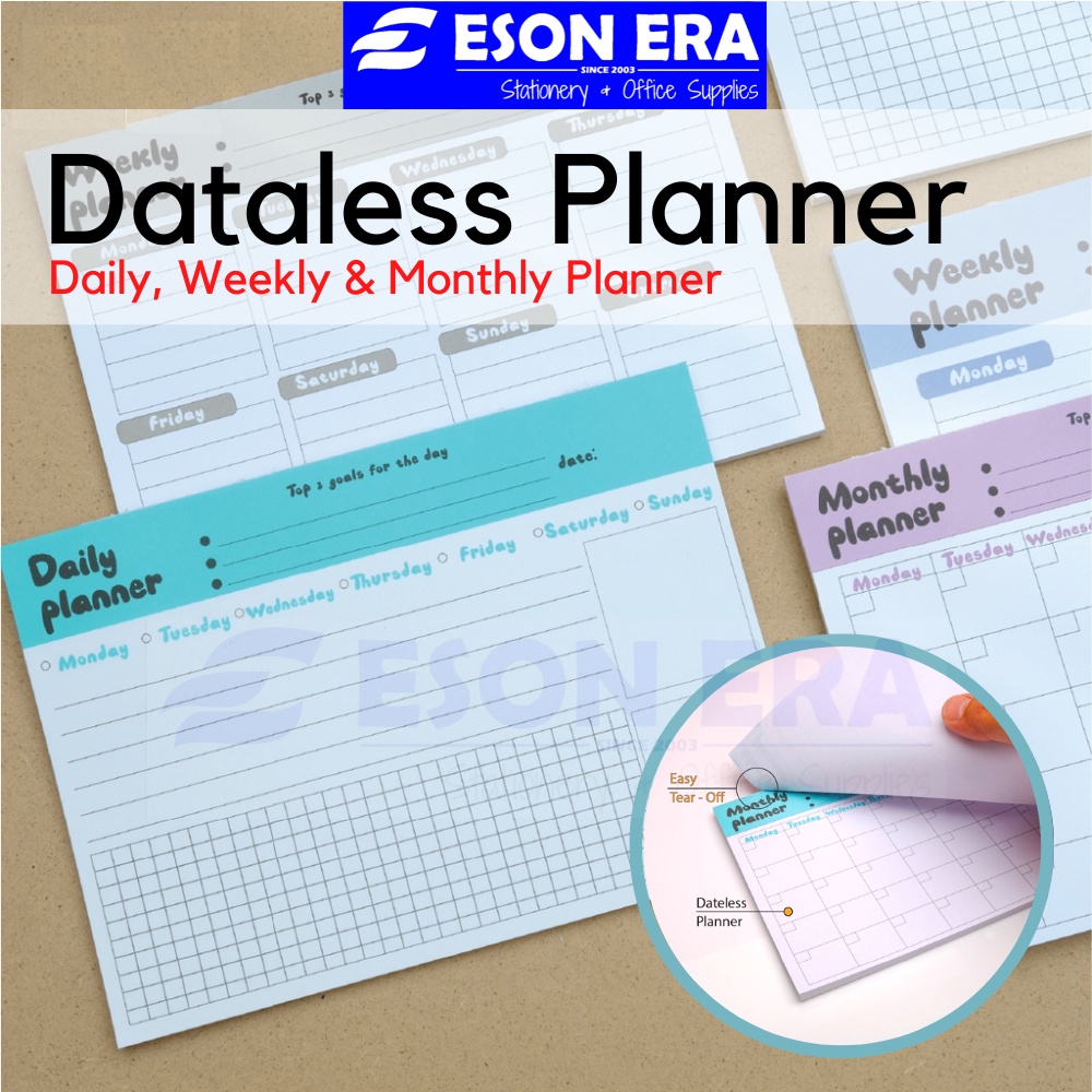 Handwriting A5 / B5 DIY Dateless Monthly / Weekly / Daily Planner Pad ...