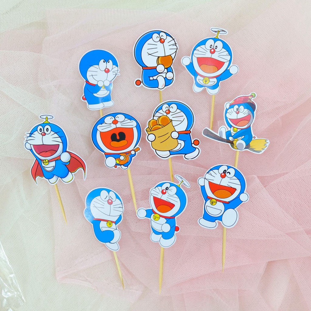 Birthday Cupcake Topper - Birthday Cake Decoration - Doraemon | Shopee ...